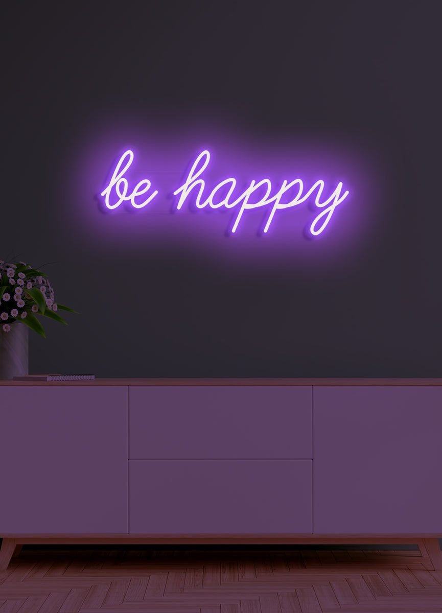 Be happy - LED Neon skilt – Neoncopenhagen