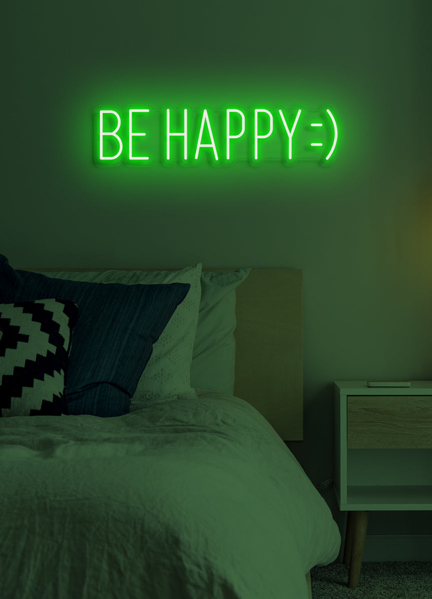 Be happy - LED Neon skilt – Neoncopenhagen