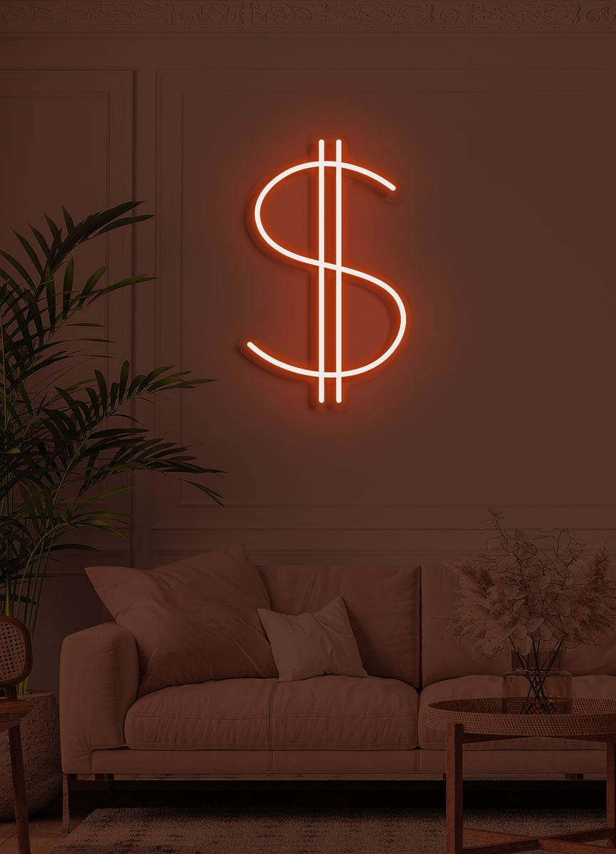 Dollar sign - LED Neon skilt – Neoncopenhagen